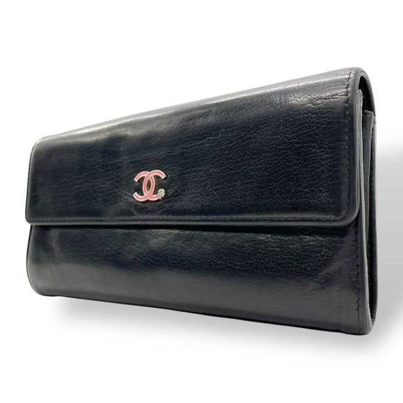 CHANEL | Accessories | Chanel Coco Mark Lucky Flower Clover Bifold Long ...